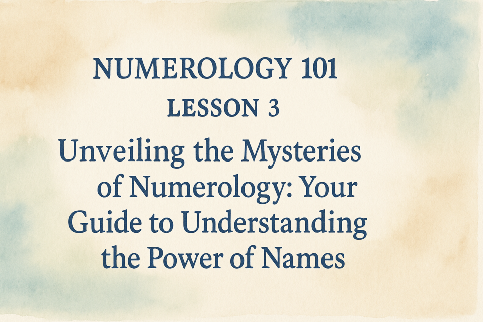 Online Course: Numerology 101